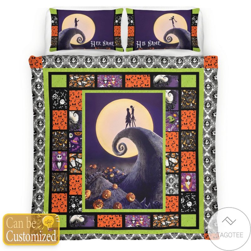 Personalized Jack Skellington Nightmare Couple Bedding Set - Hot Sale 2025